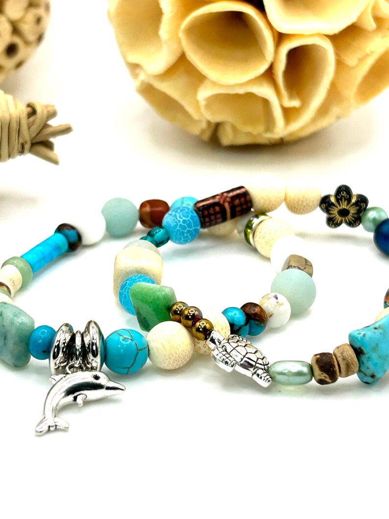 Women’s Beach Jewelry, Coastal Jewelry, Beach Bracelet. Stack of 2. - Etsy