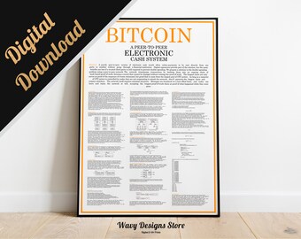 Bitcoin Whitepaper Poster - Etsy