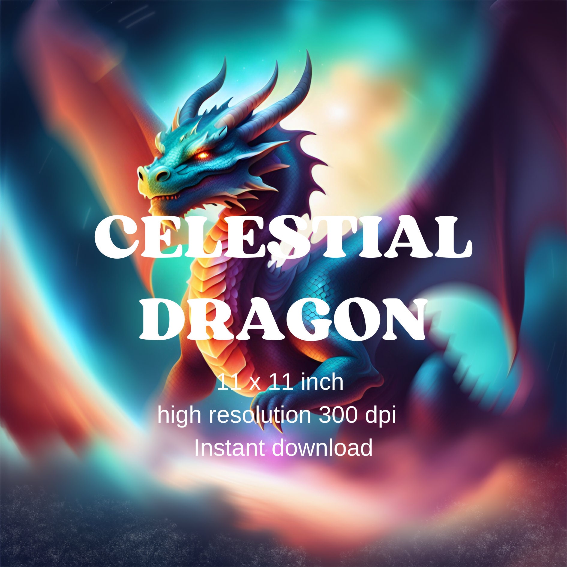 Celestial Space Dragon Enchanting AI Art High Quality Download Use as ...