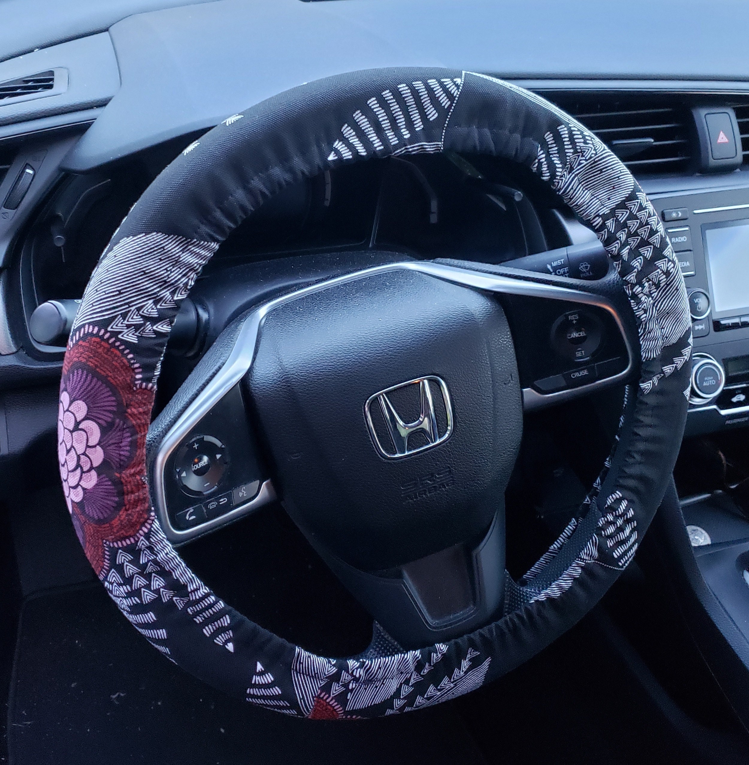 Steering Wheel Cover/Black Floral/Car Accessories for | Etsy