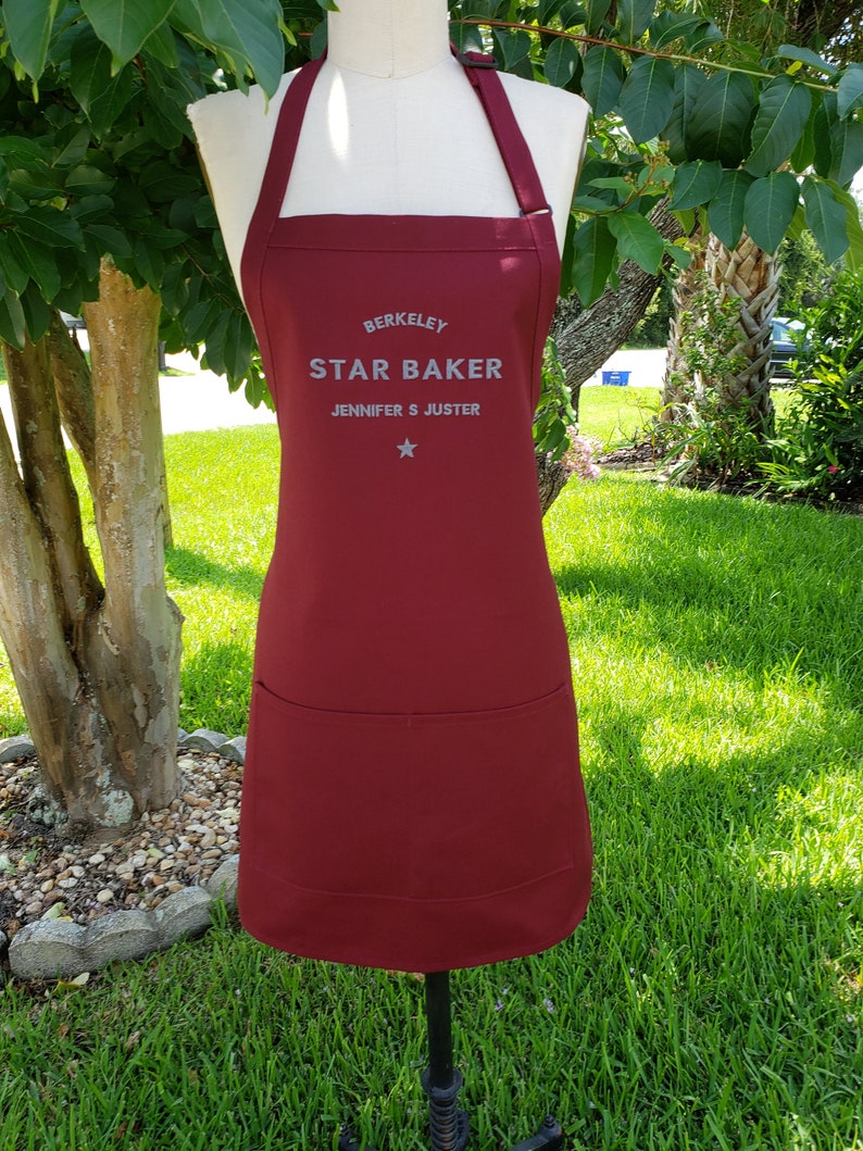 Personalized Maroon Apron / Maroon Apron Embroidery With | Etsy