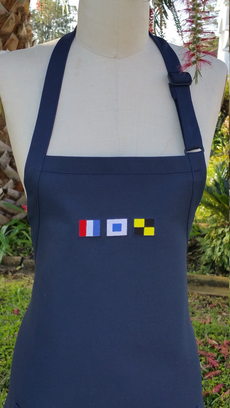 Nautical Alphabet Flags / Personalized Aprons / Unisex Elegant Apron ...