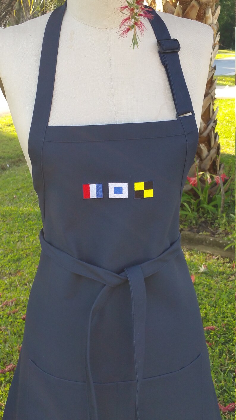Nautical Alphabet flags / Personalized Aprons / Unisex elegant | Etsy