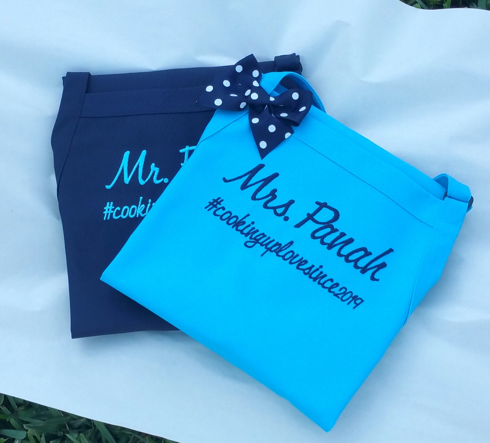 Just Married Personalized Couple Aprons / 50 Years / 25 Years Married ...