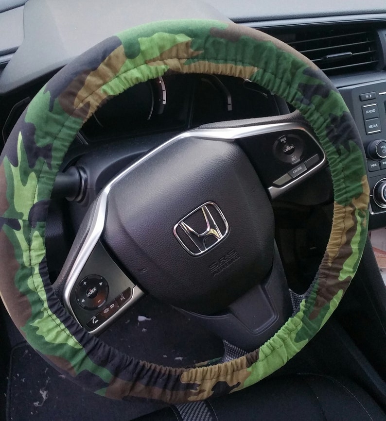 Camouflage Steering Wheel Cover / Green and Brown Wheel Cover/ Unisex ...