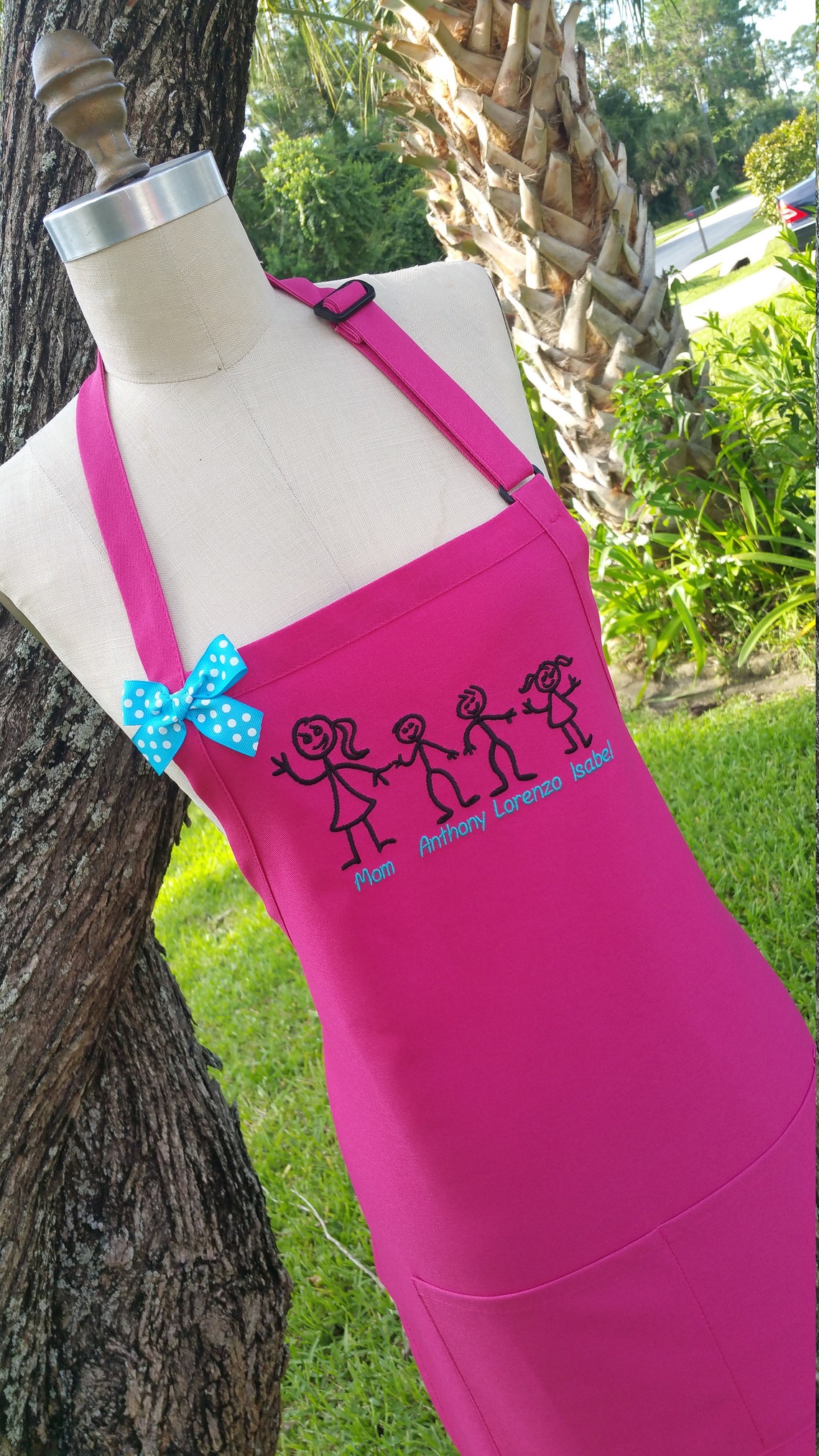 Hot Pink Apron Personalized Apron With Grandchild Name on It | Etsy