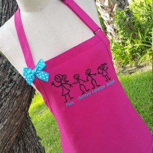 Hot Pink Apron , Personalized Apron With Grandchild Name on It .memory ...
