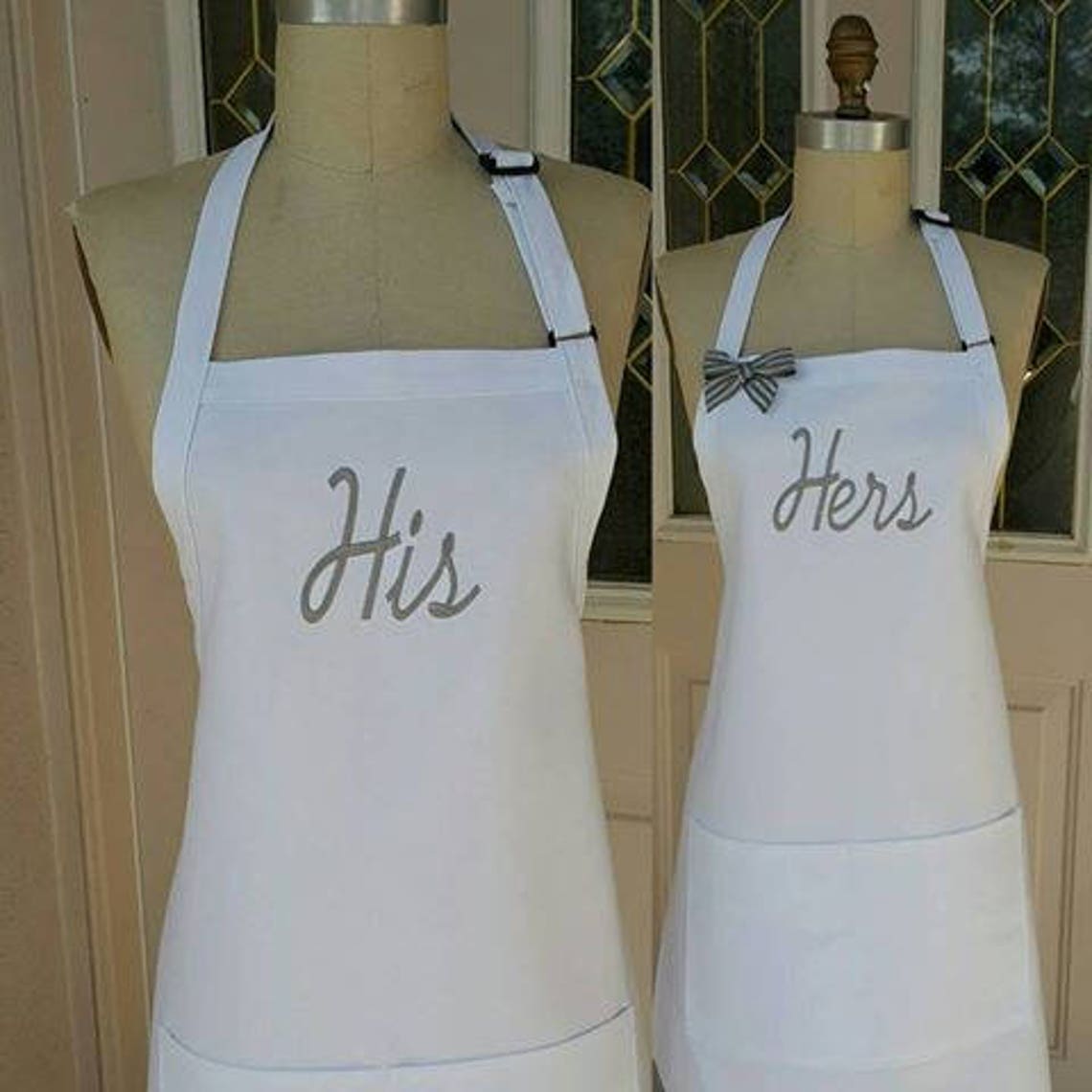 His and Hers Personalized Aprons / Couple Aprons / Wedding Gift Idea ...