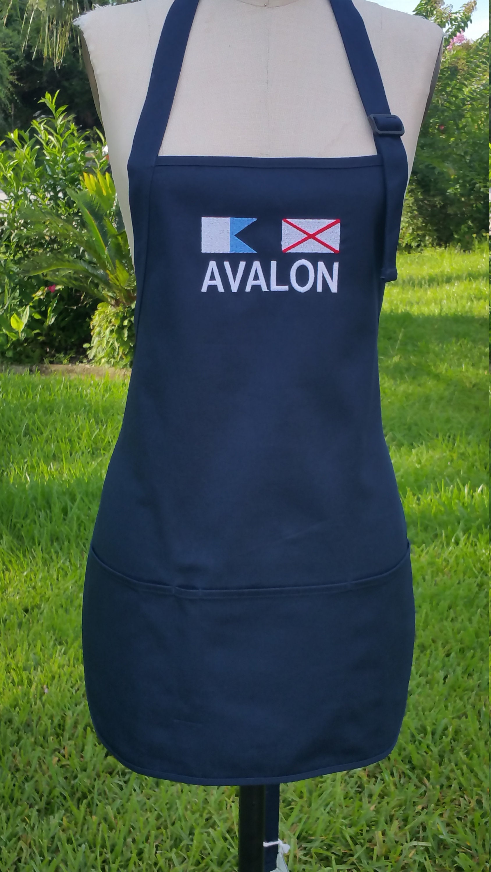 Navy apron with nautical flags / personalized apron / 3 | Etsy