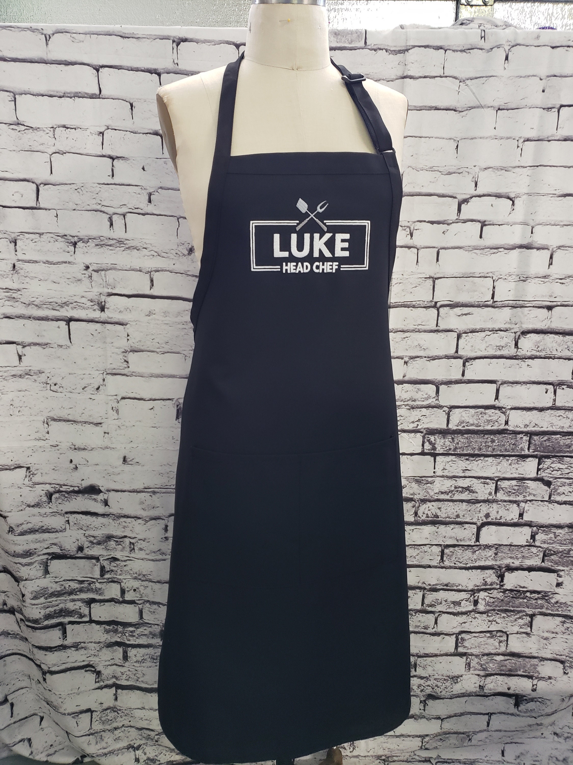 Master Chef Personalized Apron / Navy XL Apron / Mens Plus Size Apron ...