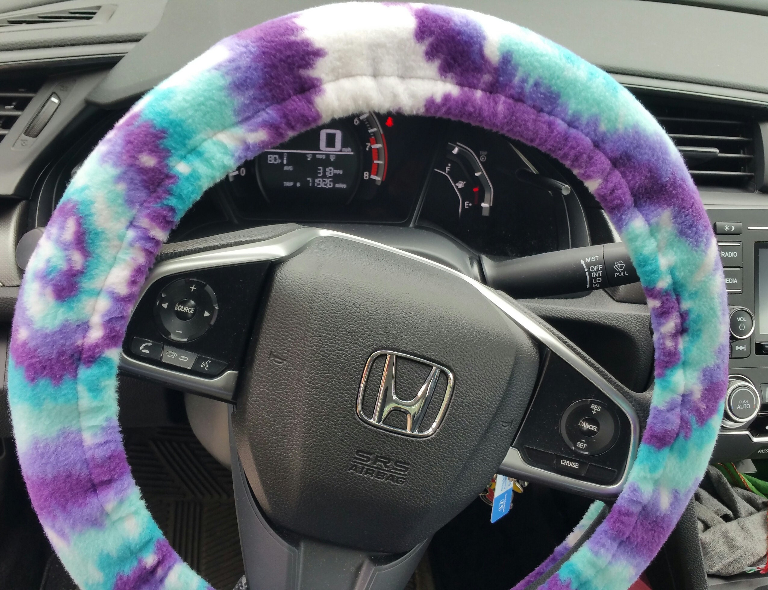 Aqua Purple Steering Wheel Cover WARM Fleece Wheel Cover/ - Etsy