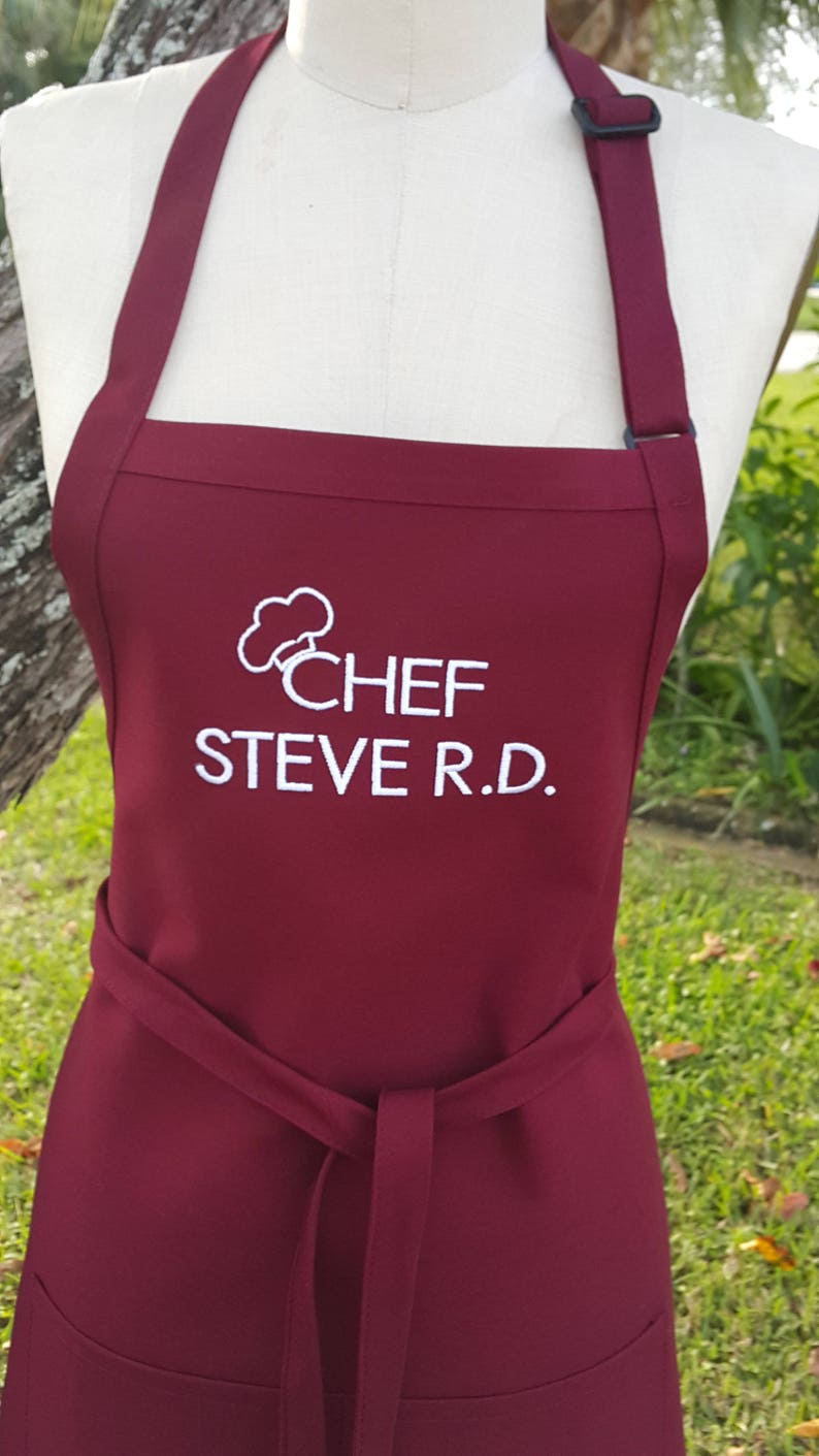 Personalized Chef Apron / Maroon Chef Steve Apron/ Unisex - Etsy