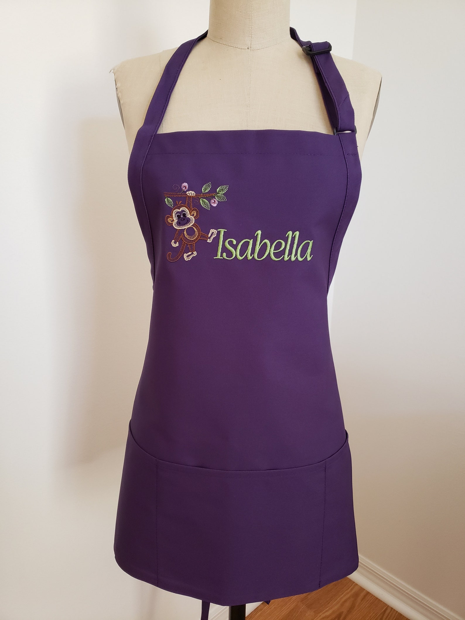 Cute Swinging Monkey Apron / Personalized Embroidery Apron / - Etsy