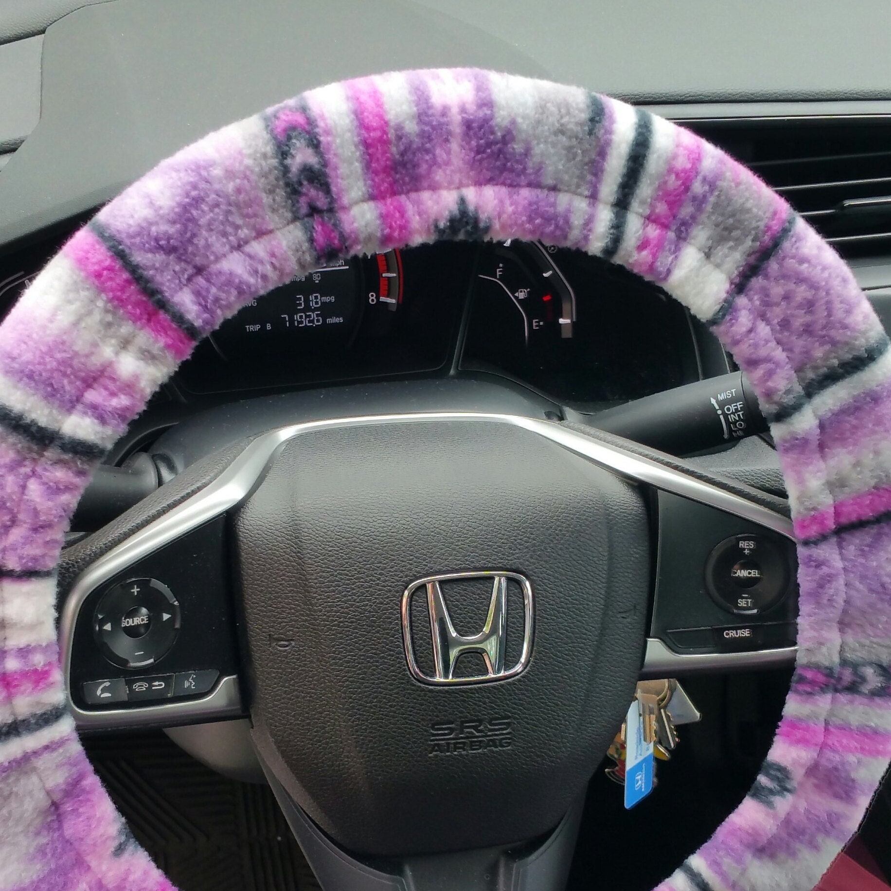 Southwestern Steering Wheel Cover/warm / Fleece Purple and Grey Wheel ...