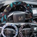 Steering Wheel Cover With Beautiful Feathers / Black With White ...