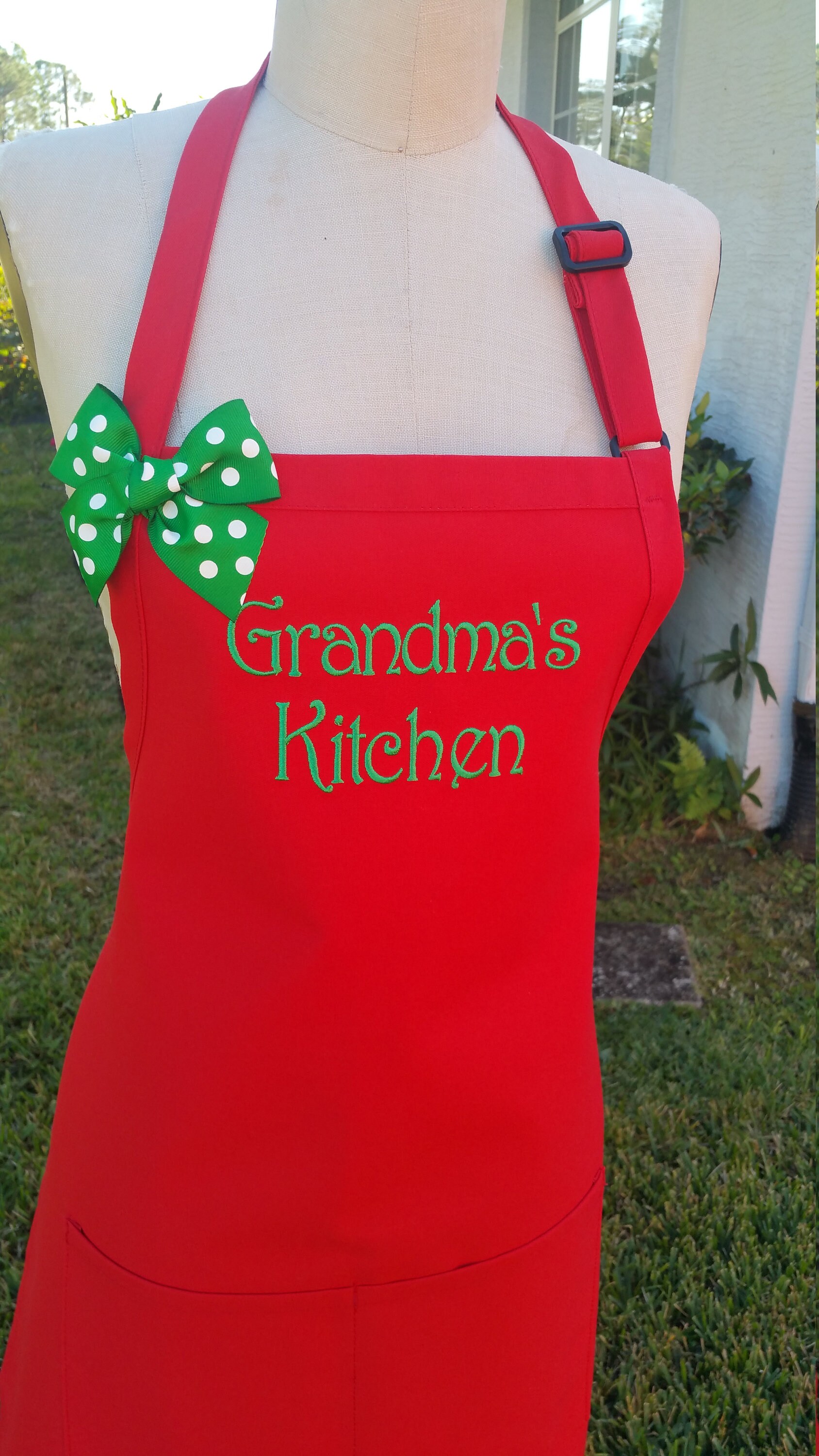 Sheila's Kitchen Red Apron Personalized Red Apron With | Etsy