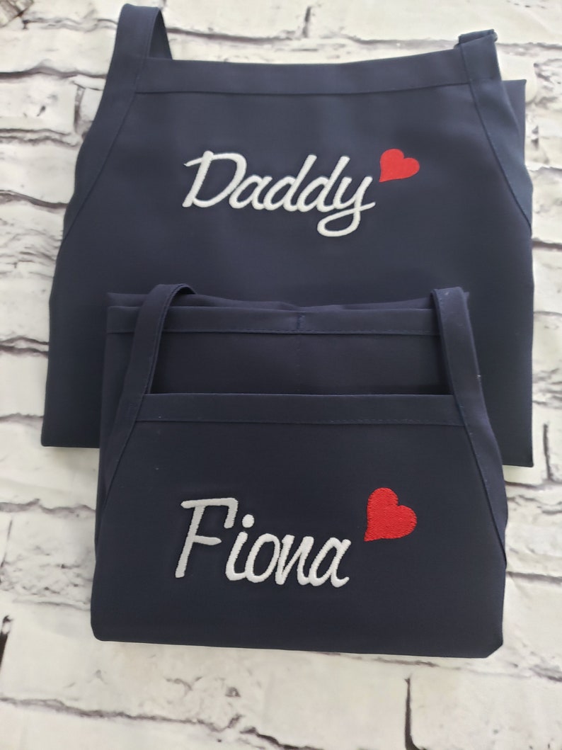 Daddy/daughter or Daddy/son Embroidered Apron Set - Customizable Apron ...