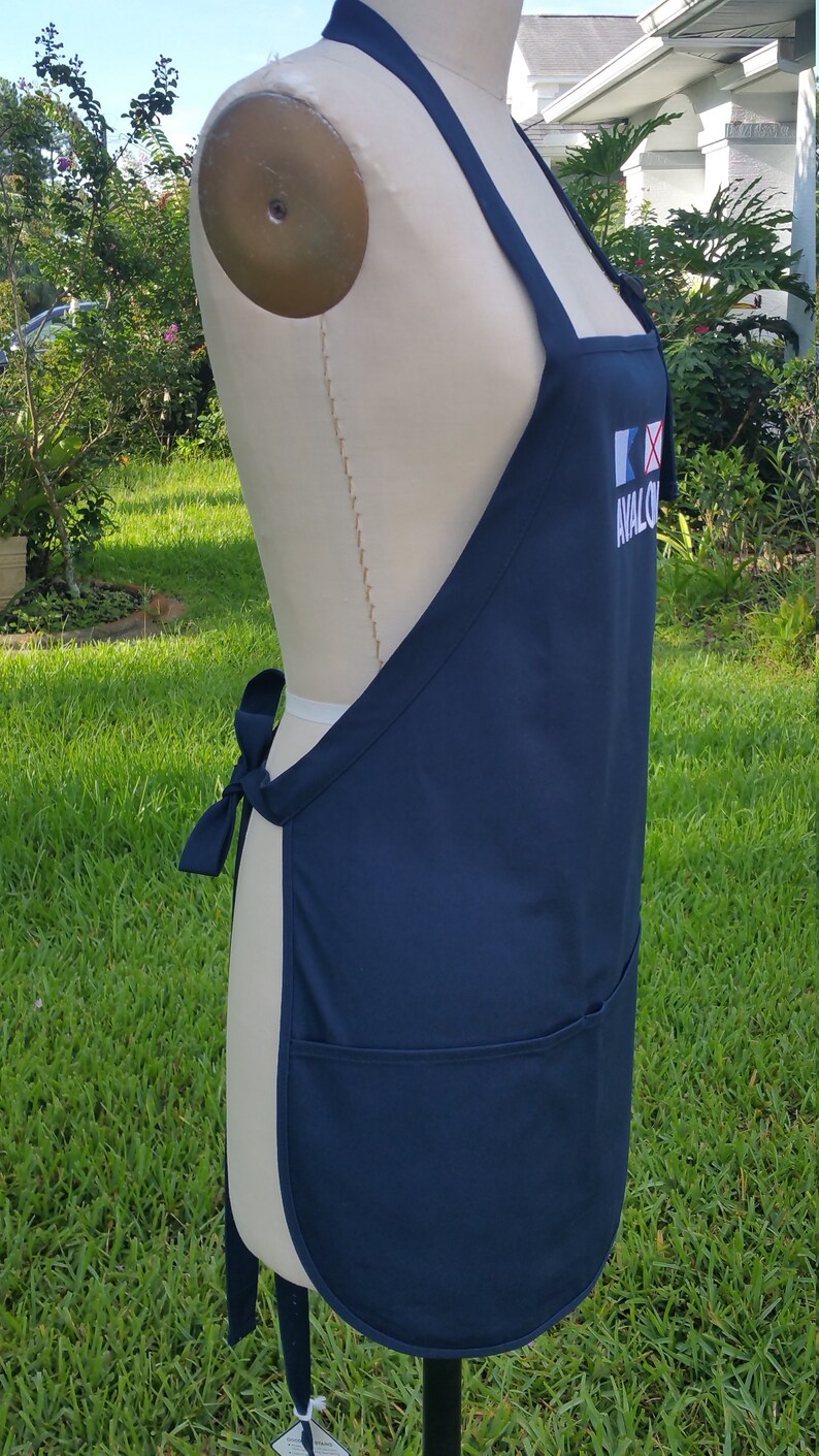 Navy Apron With Nautical Flags / Personalized Apron / 3 Pockets Apron ...