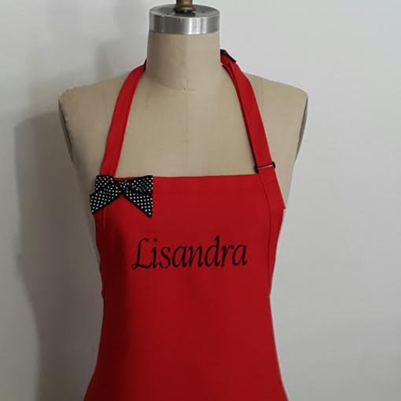Couples Set Personalized Aprons / Red and Black Aprons / Albert ...
