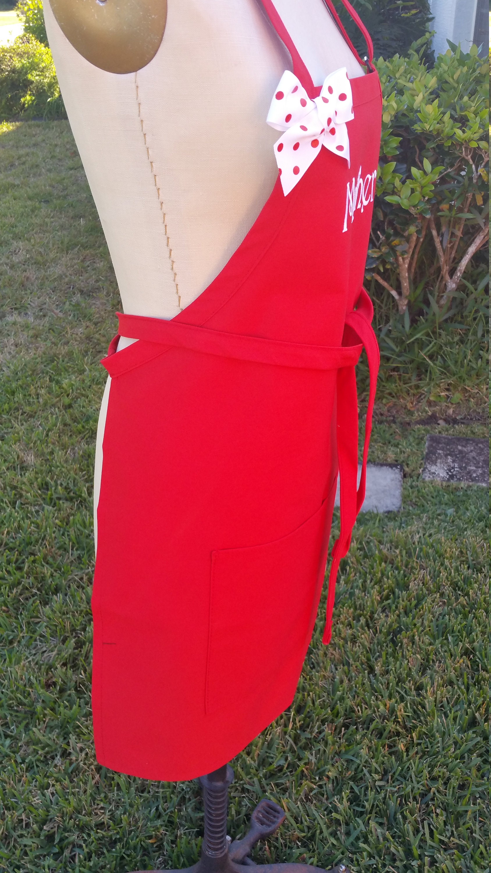 Personalized Mother/mom Apron Embroidery / Elegant Apron / Two Pockets ...