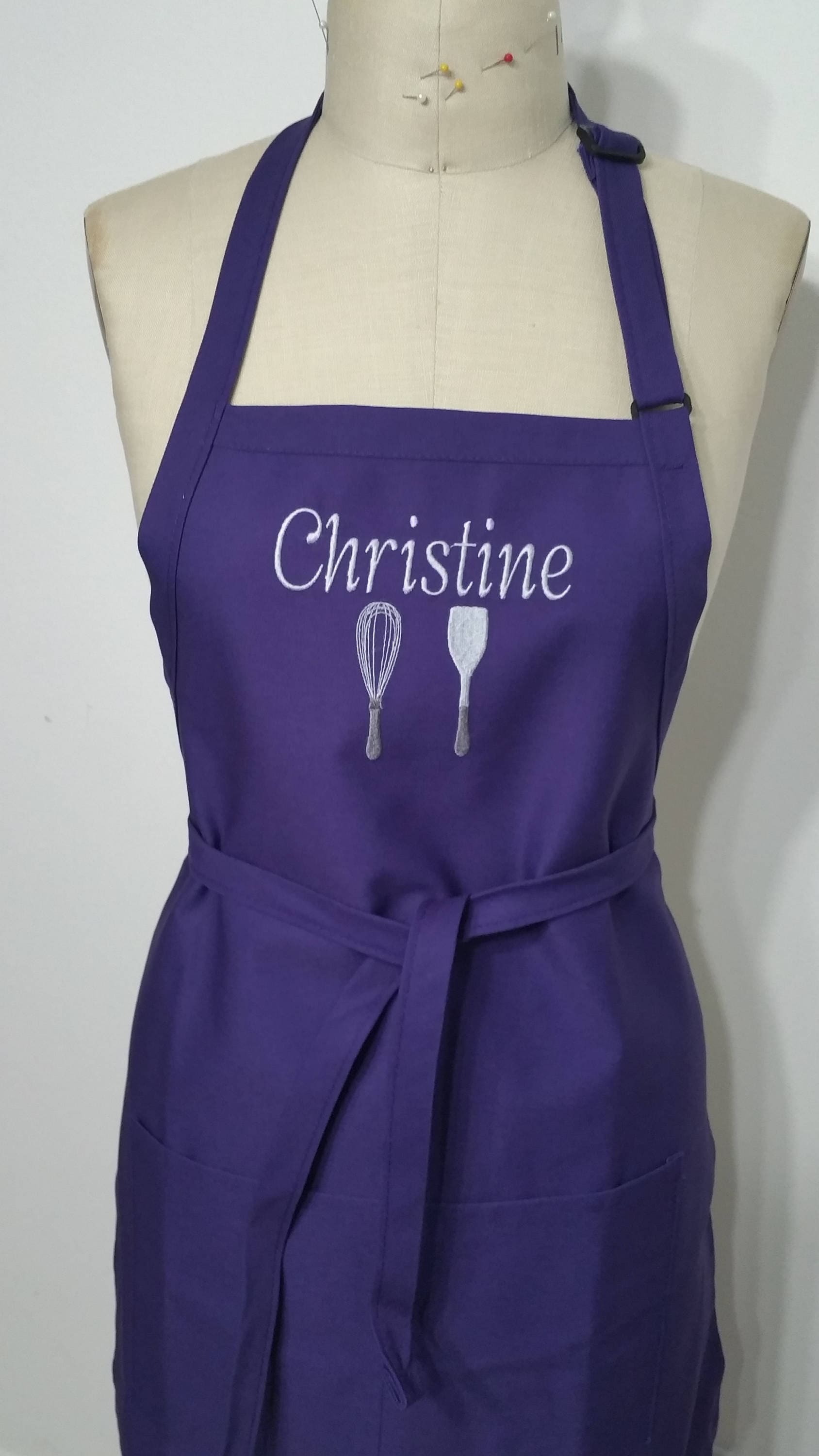 Big and Tall Purple Apron/ Women's Personalized Apron/ - Etsy