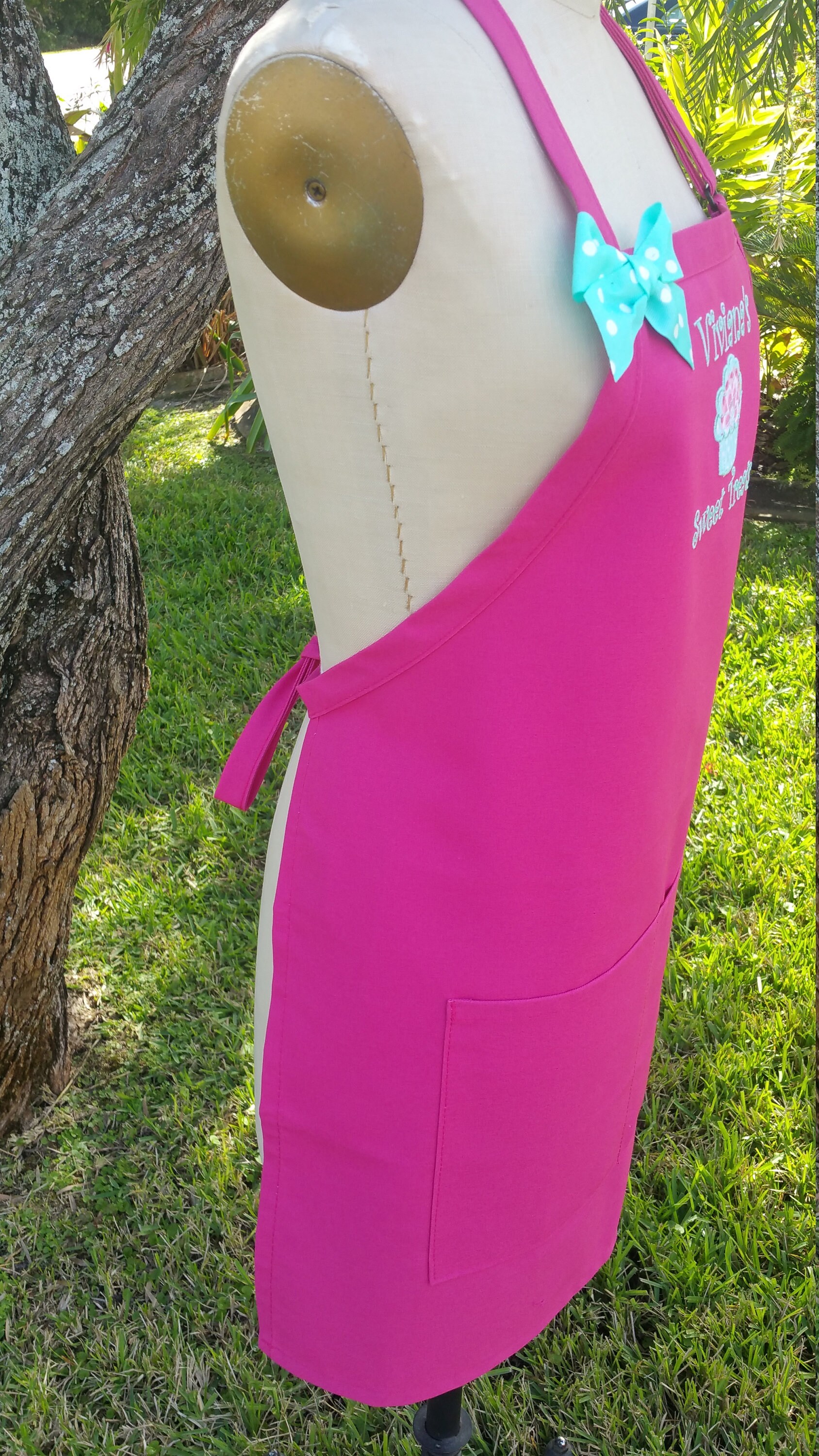 Hot Pink Apron Personalized With Cupcake and Name / Cupcake - Etsy