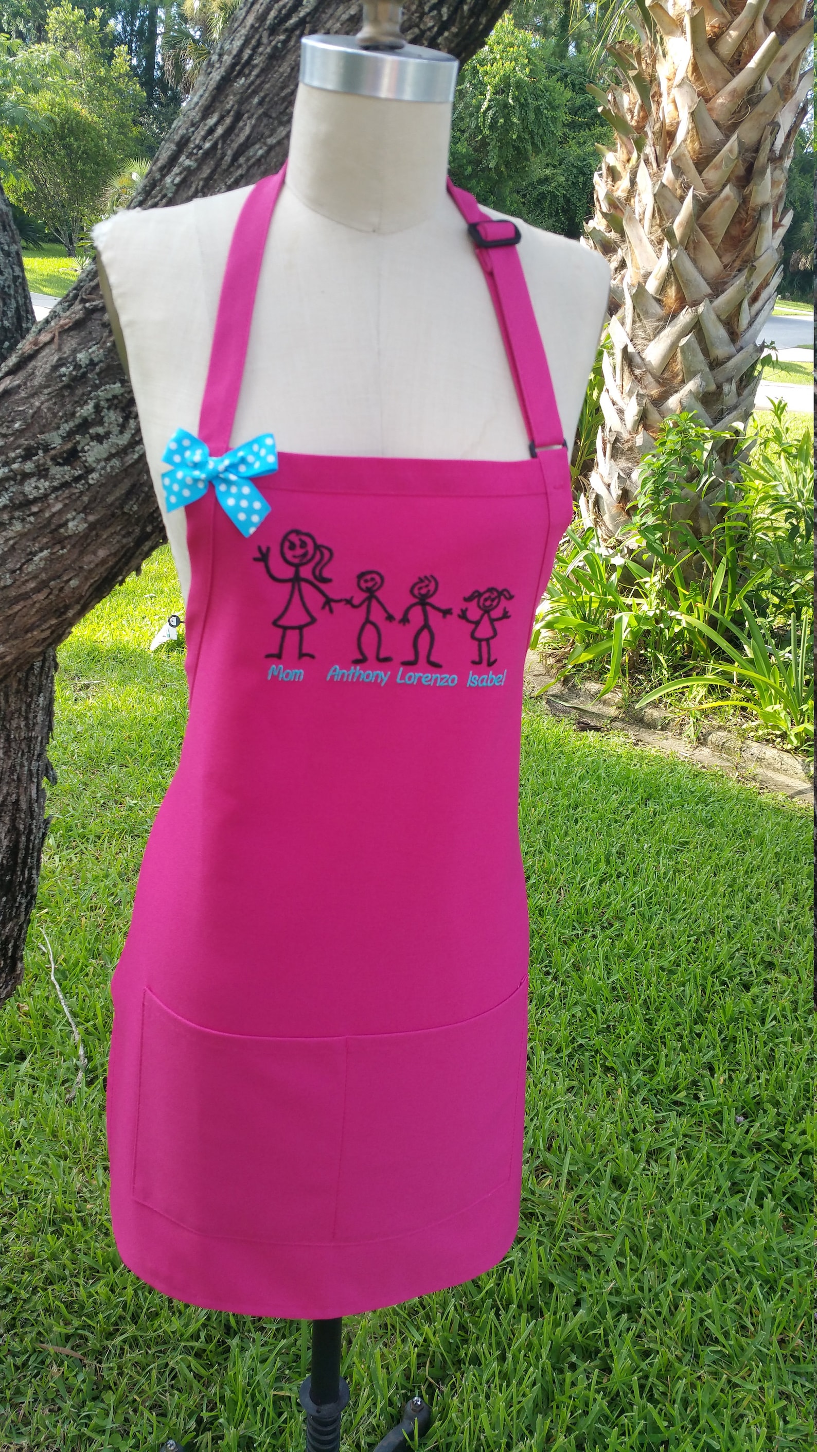 Hot Pink Apron Personalized Apron With Grandchild Name on It | Etsy