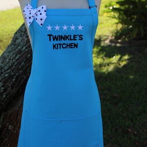 Twinkle's Kitchen Turquoise Apron/ Five Stars Kitchen Apron/ Polka Dots ...