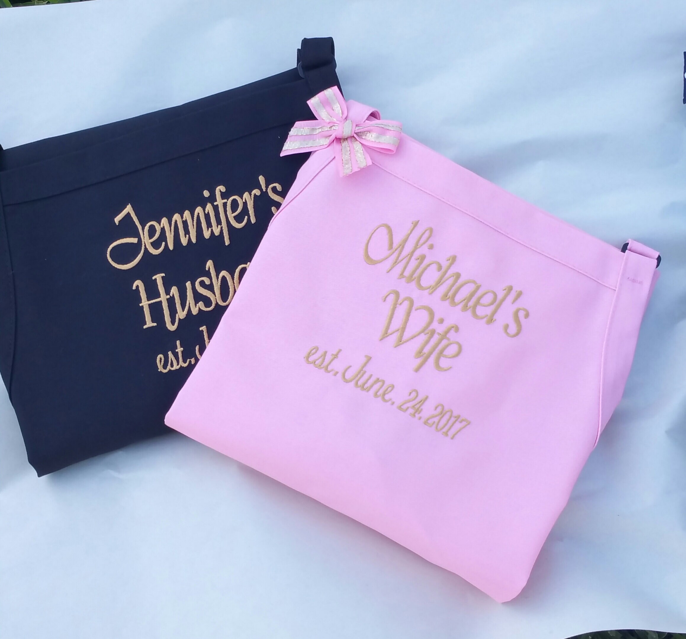 Just Married Personalized Couple Aprons / 50 Years / 25 Years Married ...