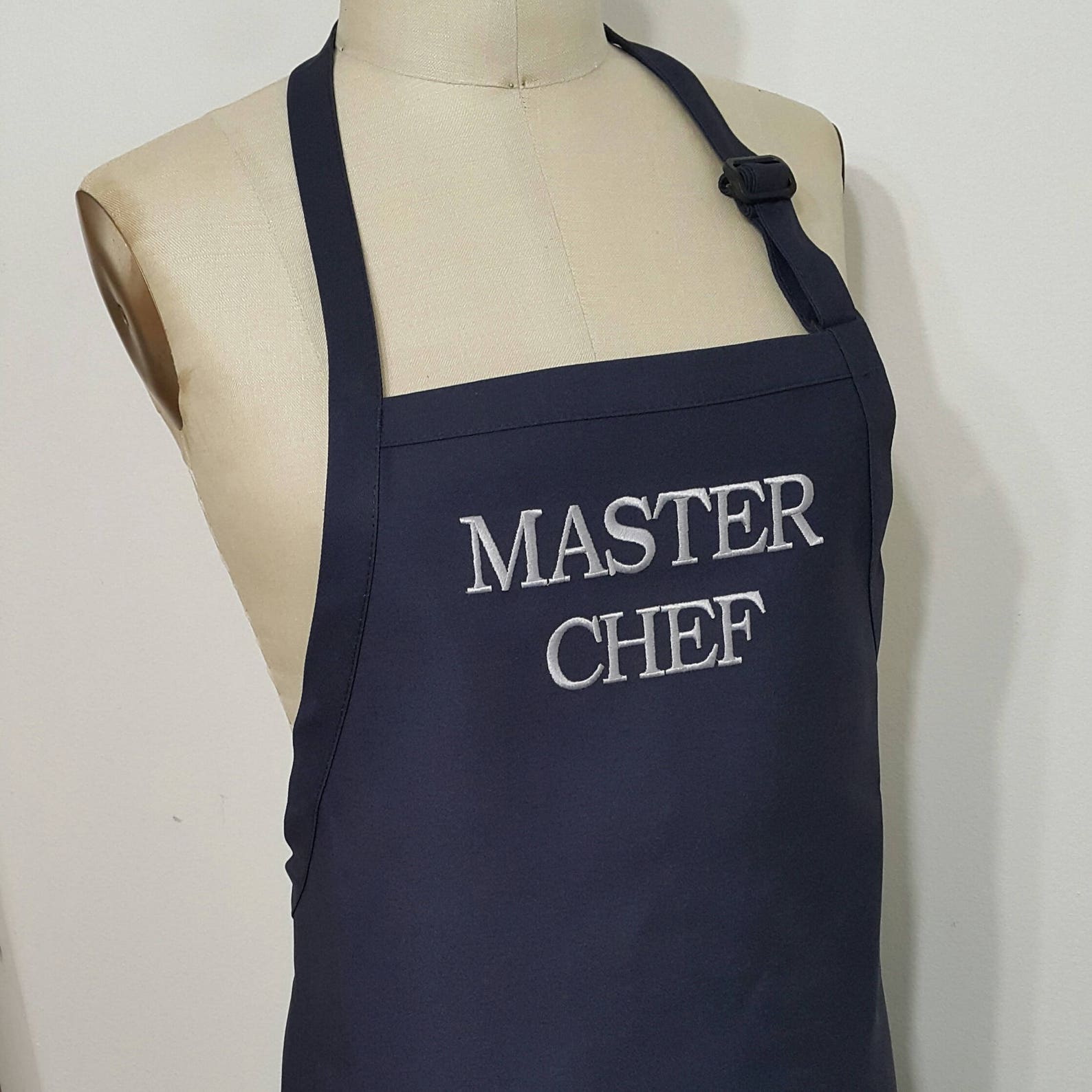 Master Chef Personalized Apron / Navy XL Apron / Mens Plus - Etsy