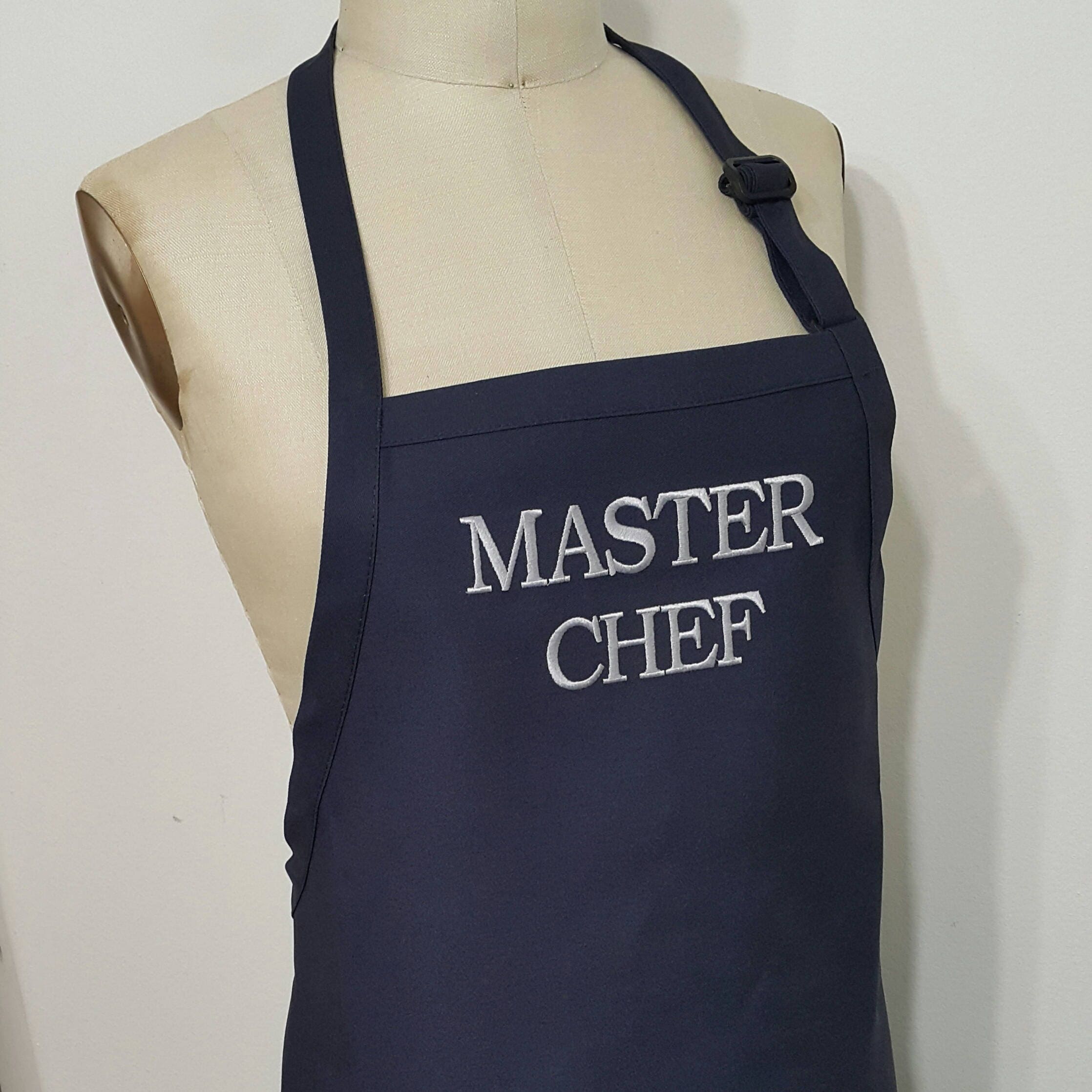 Master Chef Personalized Apron / Navy XL Apron / Mens Plus Size Apron ...