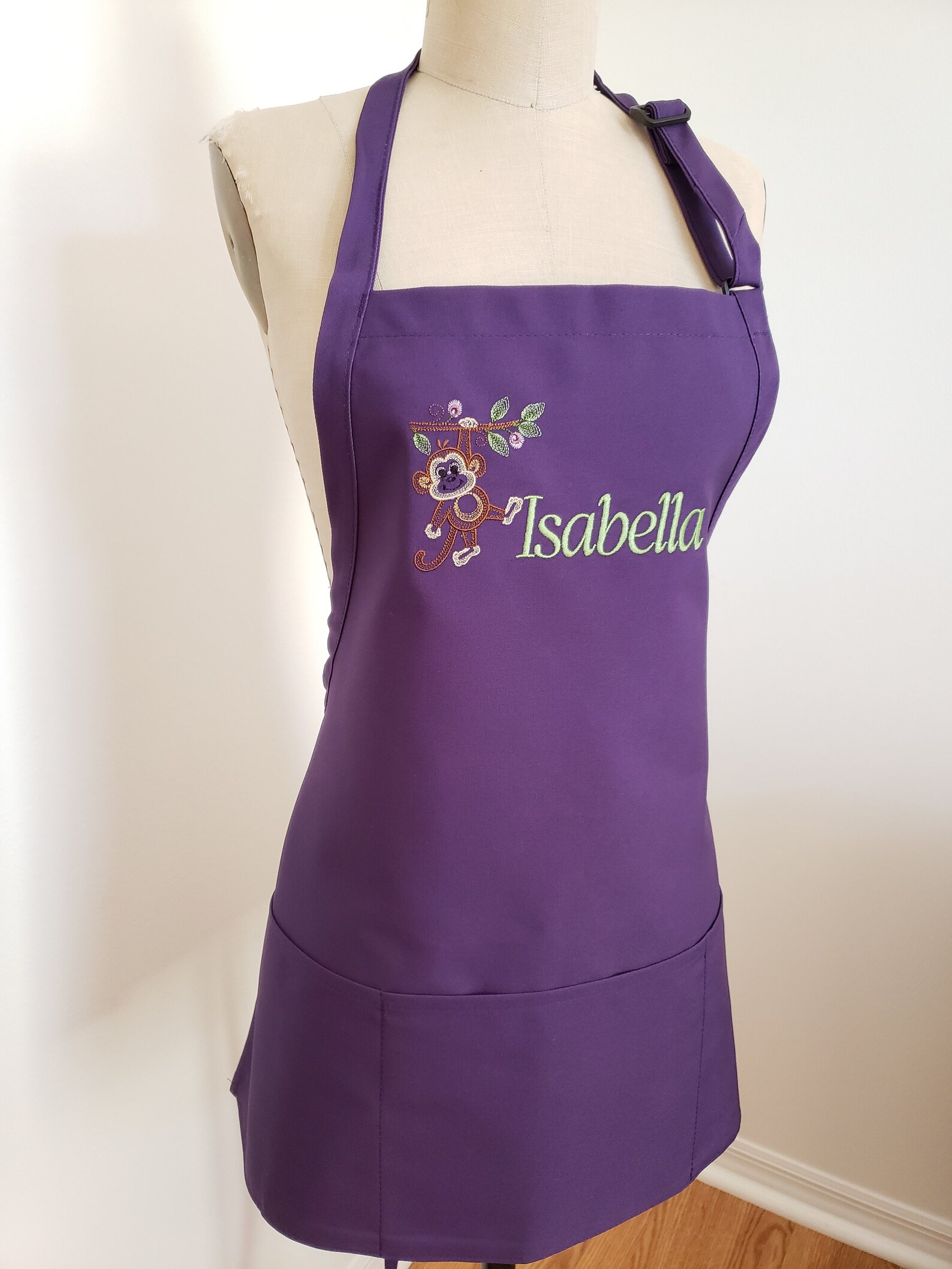 Cute Swinging Monkey Apron / Personalized Embroidery Apron / - Etsy