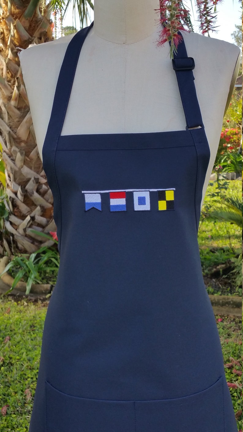 Nautical Alphabet flags / Personalized Aprons / Unisex elegant | Etsy
