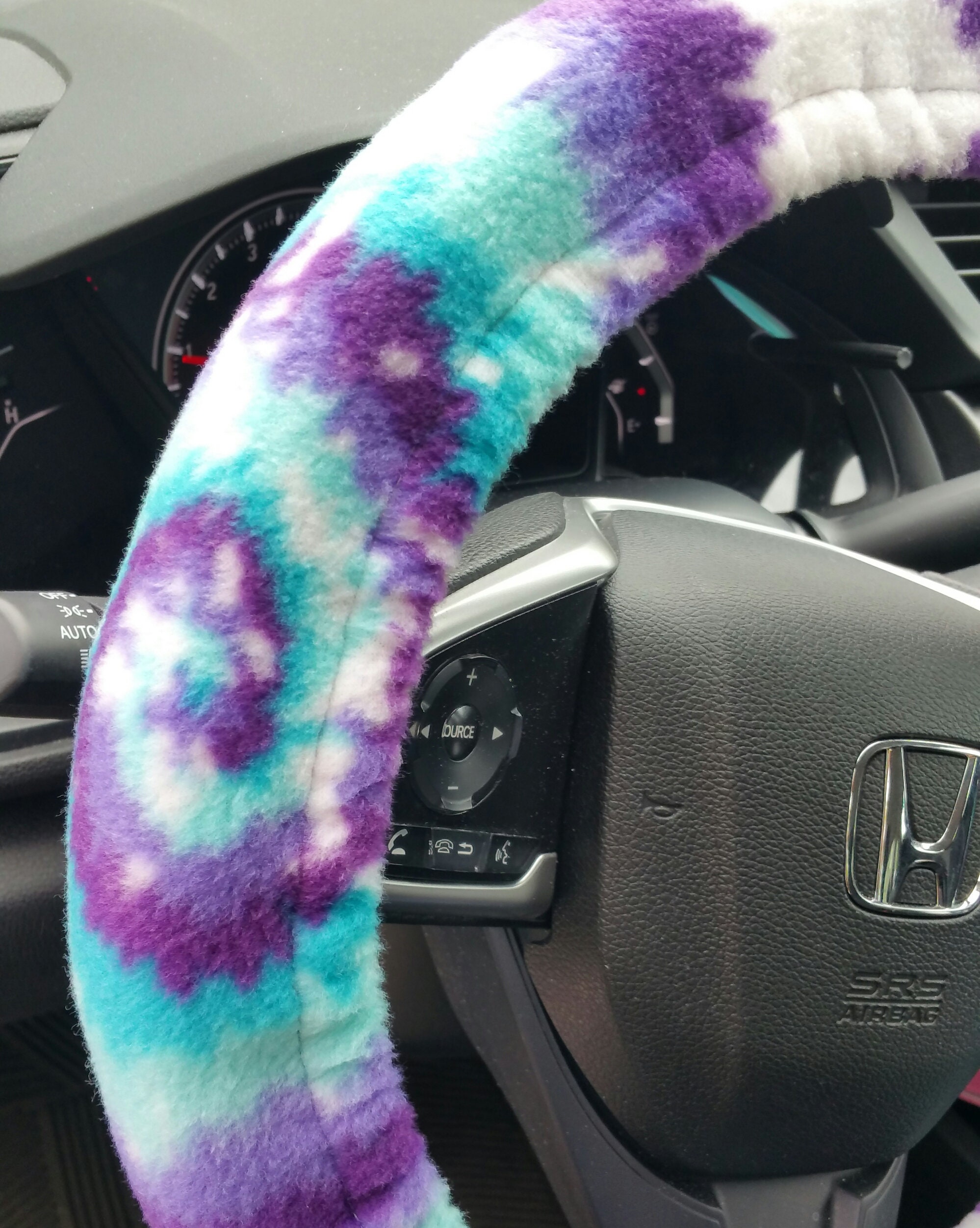 Aqua Purple Steering Wheel Cover WARM Fleece Wheel Cover/ | Etsy