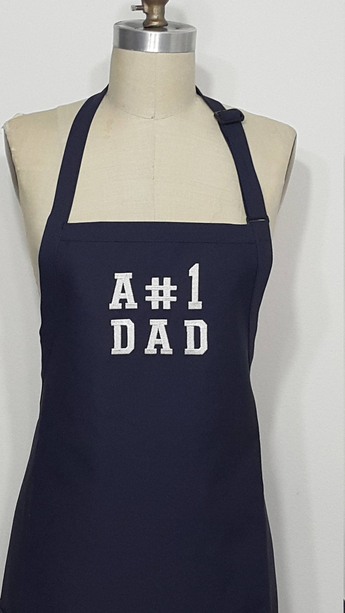 Men's Navy Apron/ Monogram Apron / Quality Apron 1 DAD | Etsy