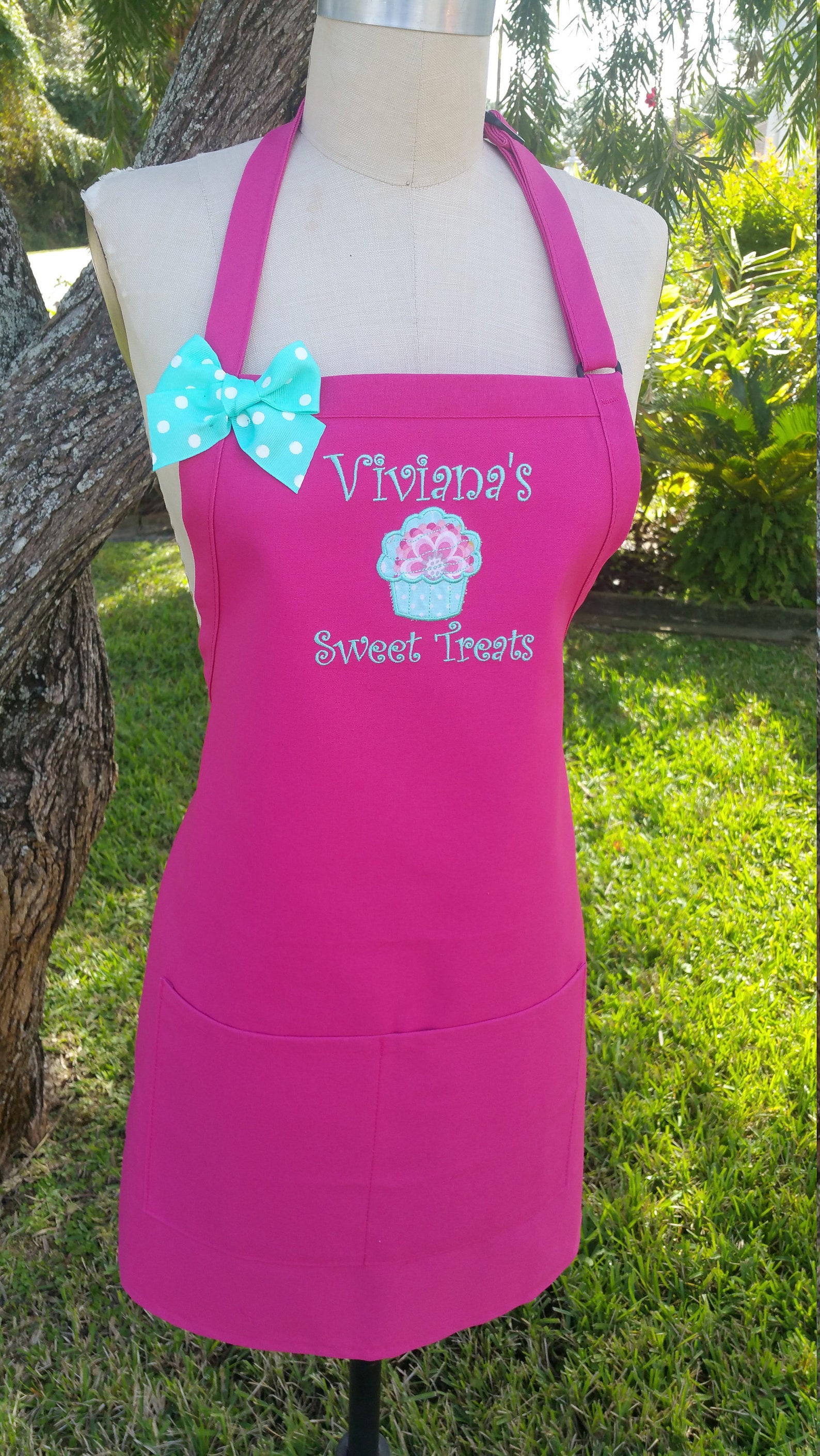 Hot Pink Apron Personalized With Cupcake and Name / Cupcake - Etsy