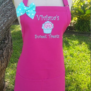 Hot- Pink Apron Personalized With Cupcake and Name / Cupcake Aprons ...
