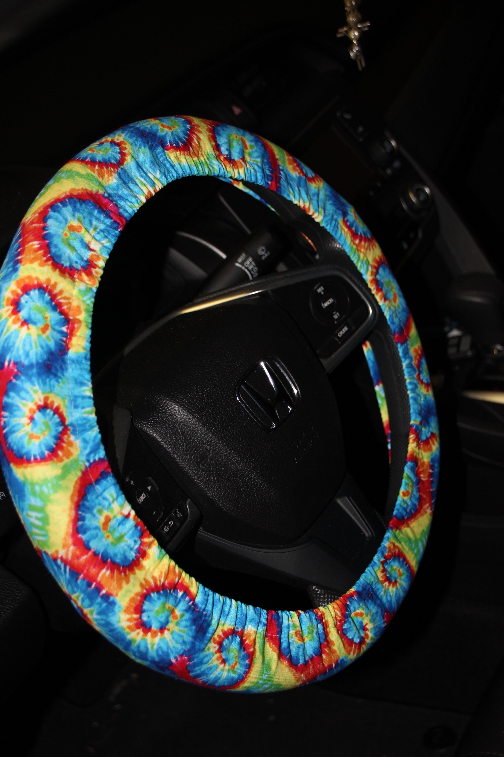 Tye Dye Steering Wheel Cover/ Hippy Wheel Cover/ Rainbow Pattern/ Cover ...