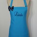 Turquoise Personalized Apron/ Turquoise and Black Embroidery Thread ...