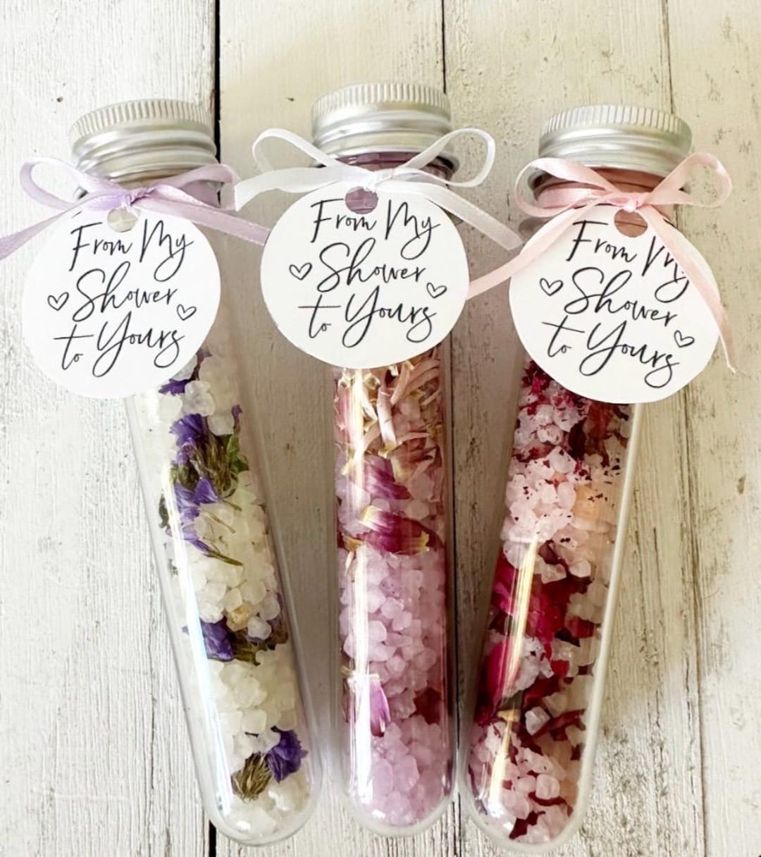 Set of 10 Tubes - Bath Salt Favors - Bridal Favors - Wedding Favors ...