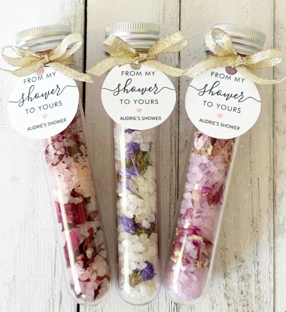 Set of 10 Tubes - Bath Salt Favors - Bridal Favors - Wedding Favors ...