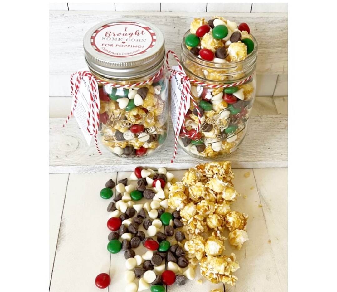 Christmas Popcorn Mix - Kettle Popcorn - Popcorn in a Jar - Christmas ...