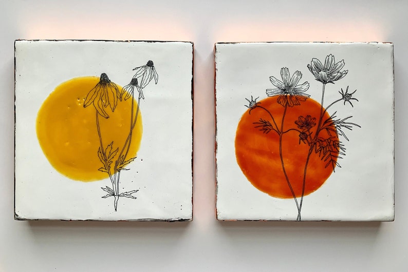 Custom Encaustic Paintings Featuring Image Transfers of My Drawings - Etsy