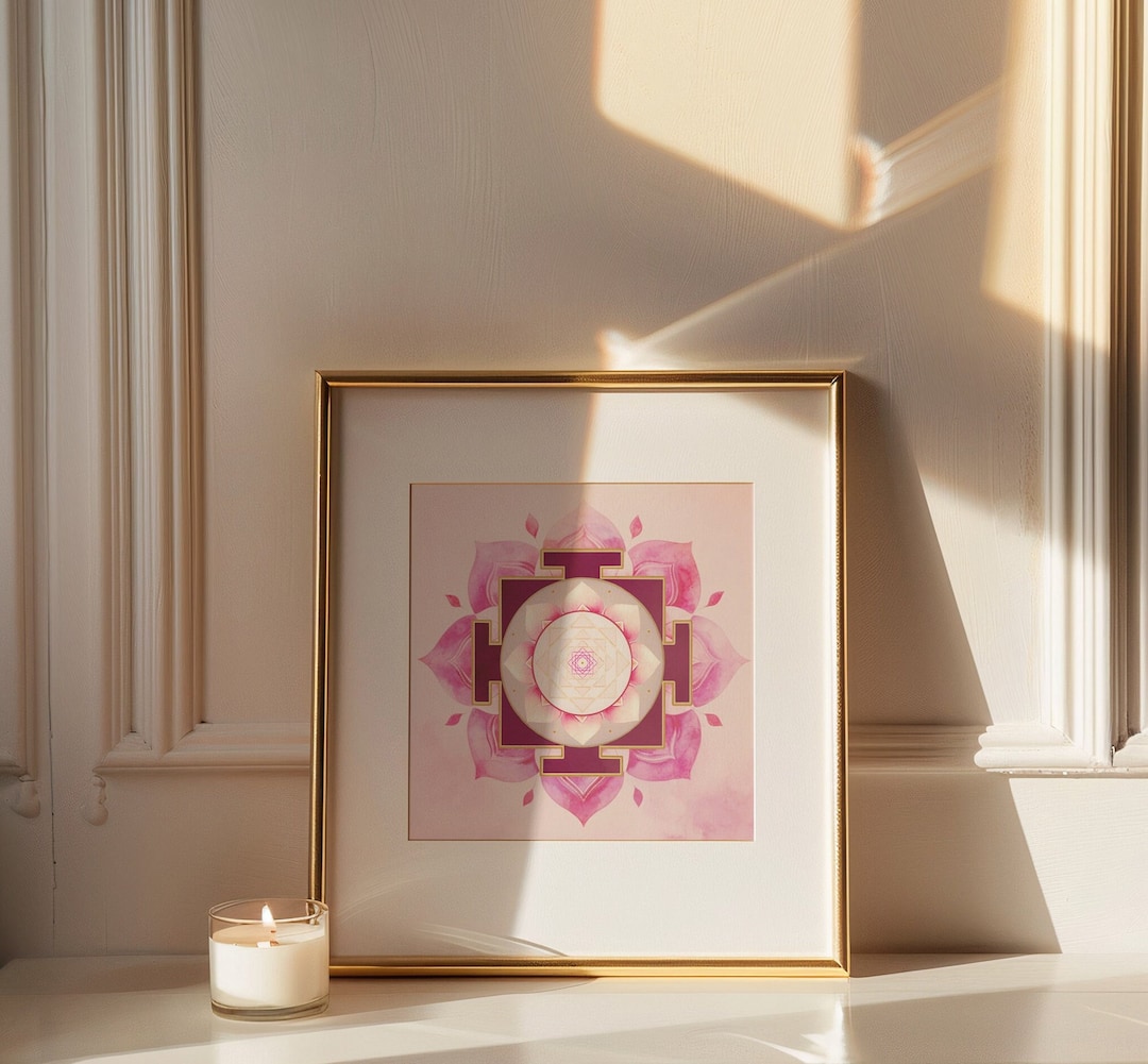 Venus Yantra Framed Art: Sacred Geometry Mandala, Love & Prosperity - Etsy