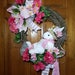 Happy Easter Wreath, Spring Wreath, Bunny Rabbit Wreath for Door in ...