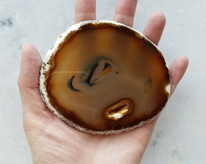 Large Natural Agate Slice, Geode Slice for Home Decor or Rock ...