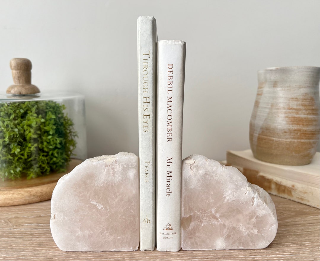 Quartz Geode Bookends, Valentines Day Gift for Her, Crystal Bookends ...
