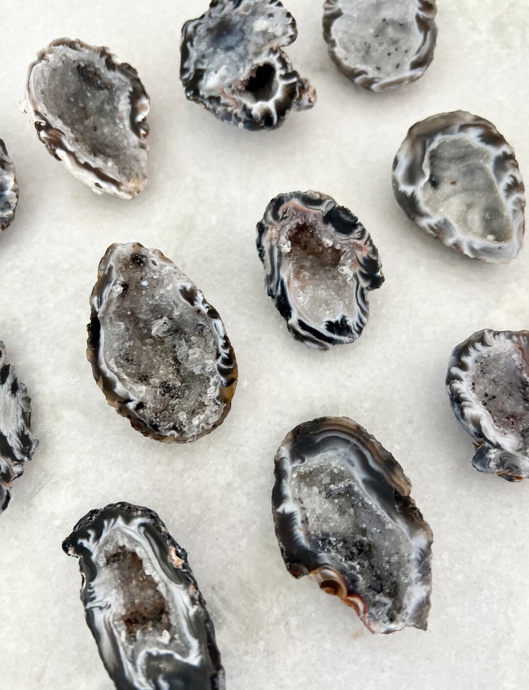 Small Geode Cabochons, Natural Geode Halves, Rock Collection Tiny ...