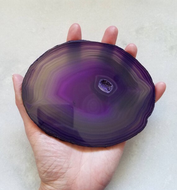 Extra Large Agate Slice Purple Geode Slice for Home Decor | Etsy