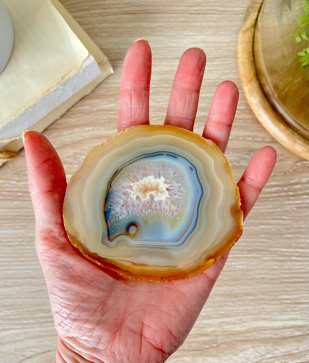 Geode Slice, Natural Agate Slice for Mineral Specimen Rock Collection ...